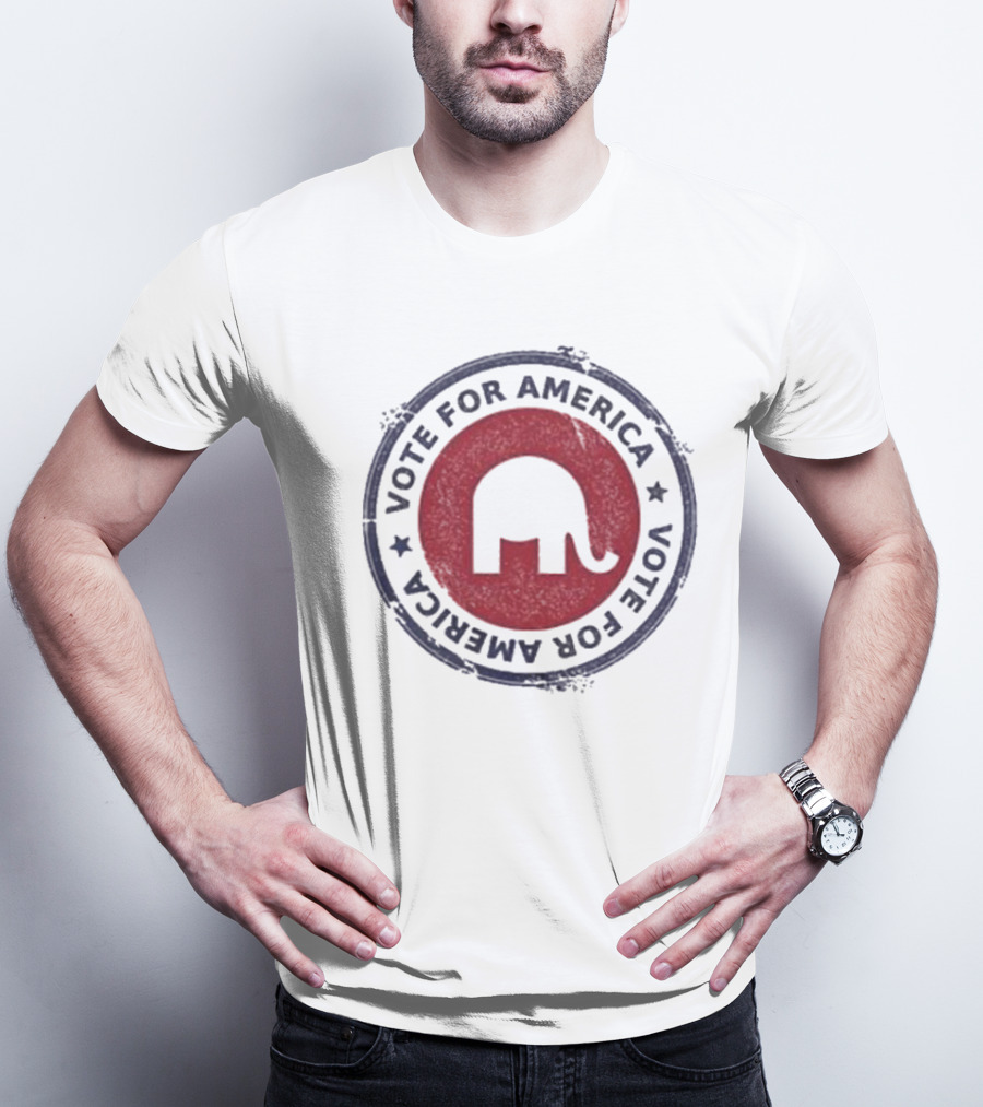 Vote For America Elephant Symbol Double-Circle T-Shirt