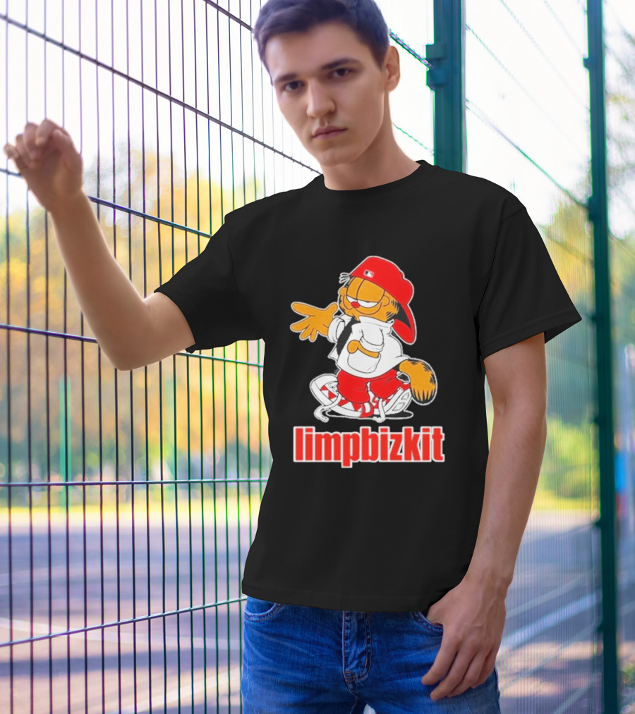 Limpbizkit Garfield Parody Red Outfit Cap And Sneakers T-Shirt