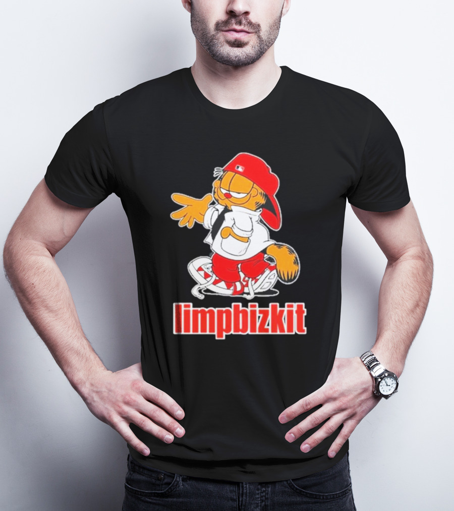 Limpbizkit Garfield Parody Red Outfit Cap And Sneakers T-Shirt