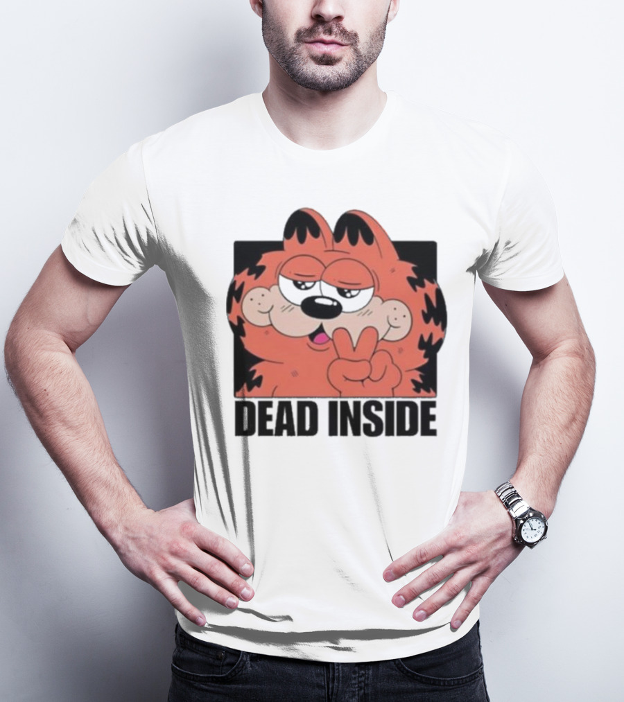 Garfield Dead Inside Peace Sign Sunglasses T-Shirt