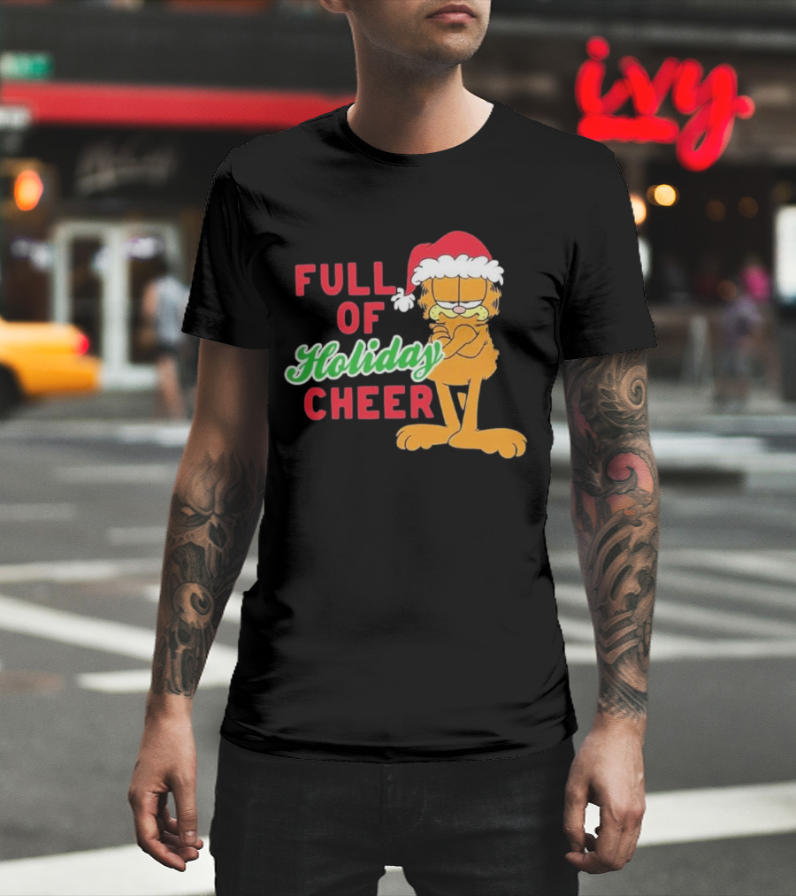 Garfield Full Of Holiday Cheer Ripple Junction T-Shirt