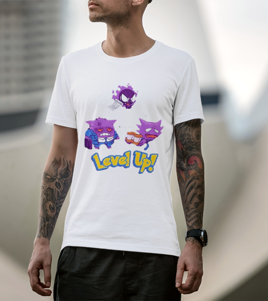 Gengar Evolution Level Up Journey With Resume And Briefcase T-Shirt