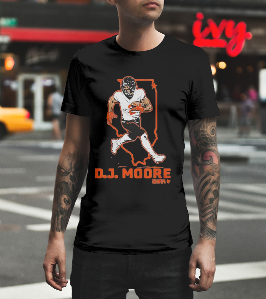 D.J. Moore Illinois Football NFPA Player Outline T-Shirt