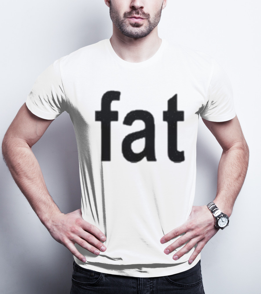 Dorkchop Fat Brat Minimalist Text Black T-Shirt