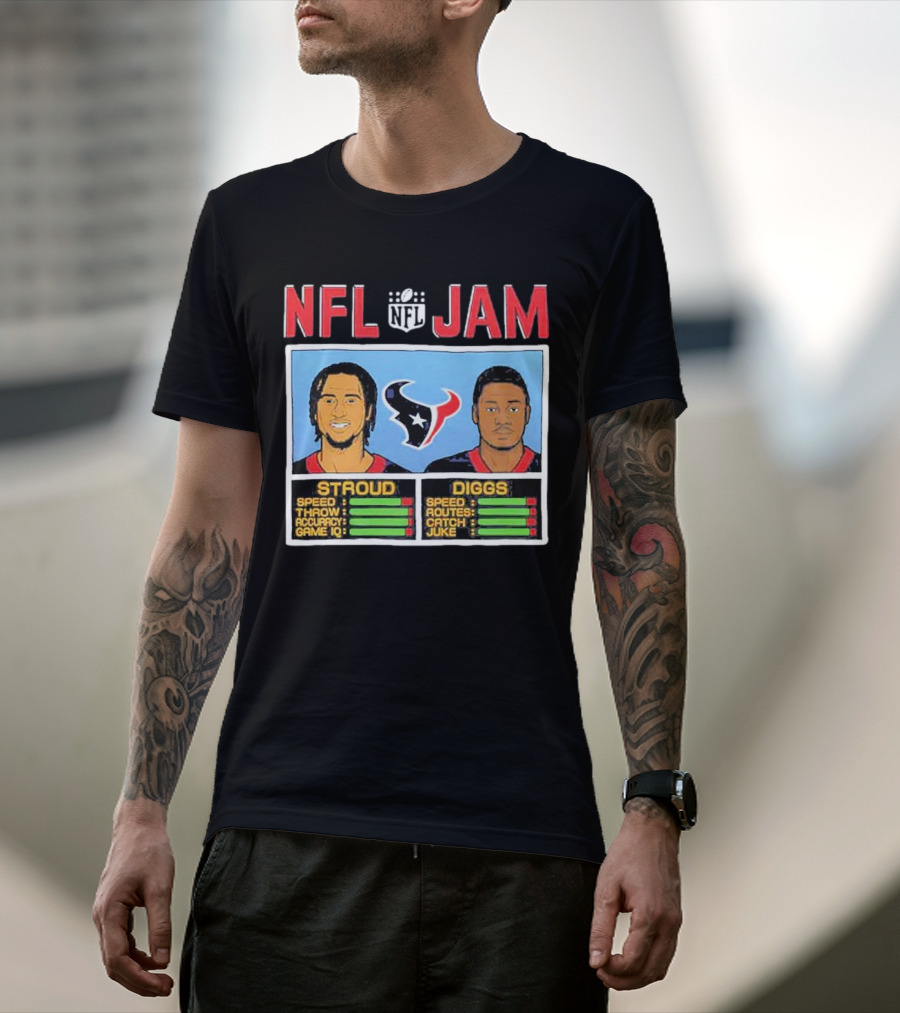 NFL Jam Texans Stroud Diggs Speed Throw Accuracy Game IQ Catch Juke T-Shirt