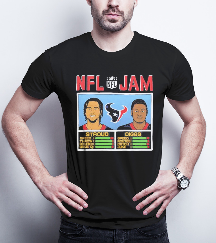 NFL Jam Texans Stroud Diggs Speed Throw Accuracy Game IQ Catch Juke T-Shirt