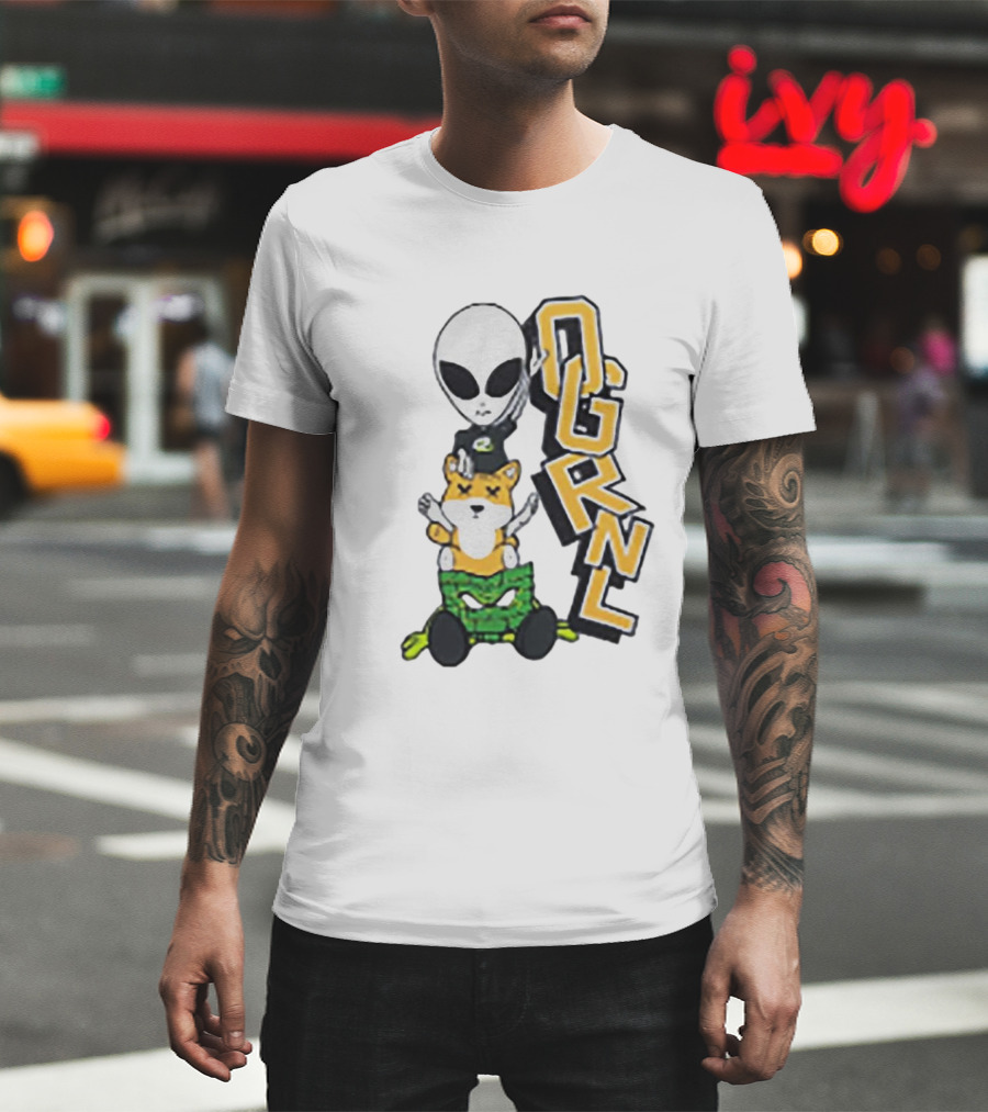 Rich And Lonely Alien With Bear OGRNL X Optic T-Shirt