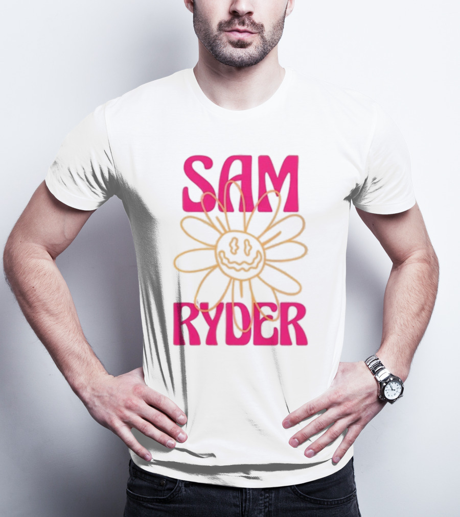 SAM RYDER Daisy Smiley Flower Pink Yellow T-Shirt