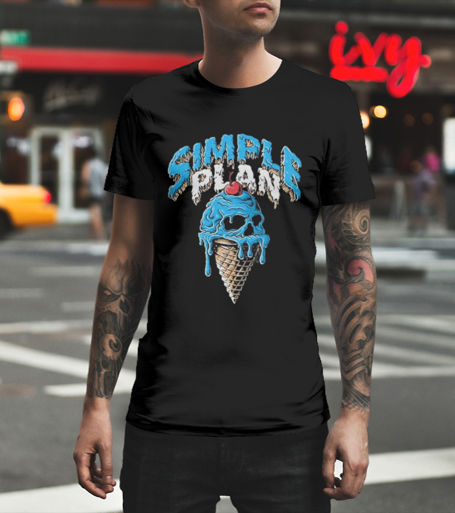 Simple Plan Skull Ice Cream North American Tour T-Shirt