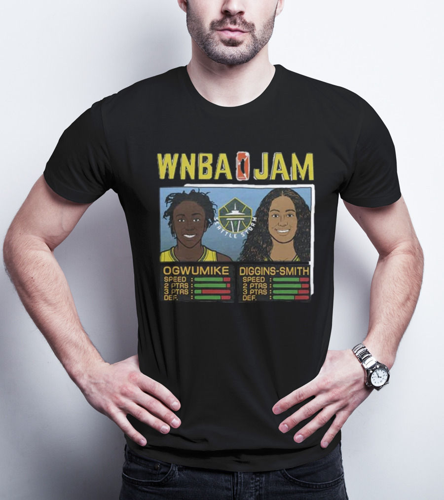 WNBA Jam Seattle Storm Ogwumike Diggins-Smith Basketball Stats T-Shirt