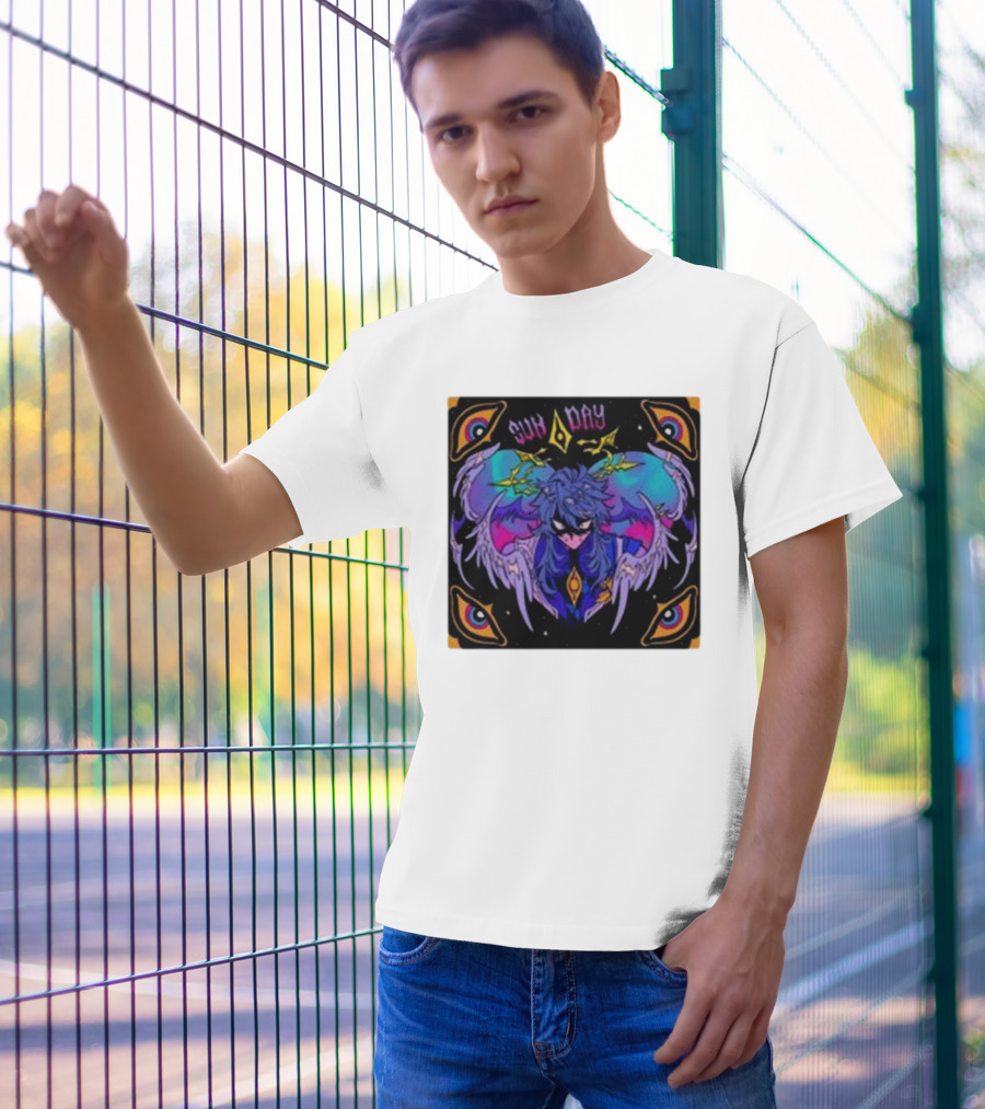 Joojooobox Sunday Honkai Star Rail Colorful Winged Figure With Celestial Eyes T-Shirt