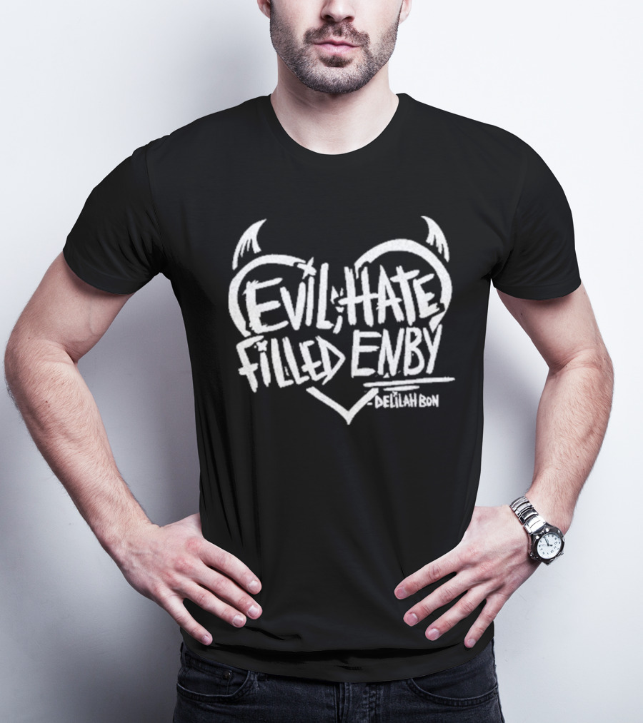Evil Hate Filled Enby Delilah Bon Heart Wings T-Shirt