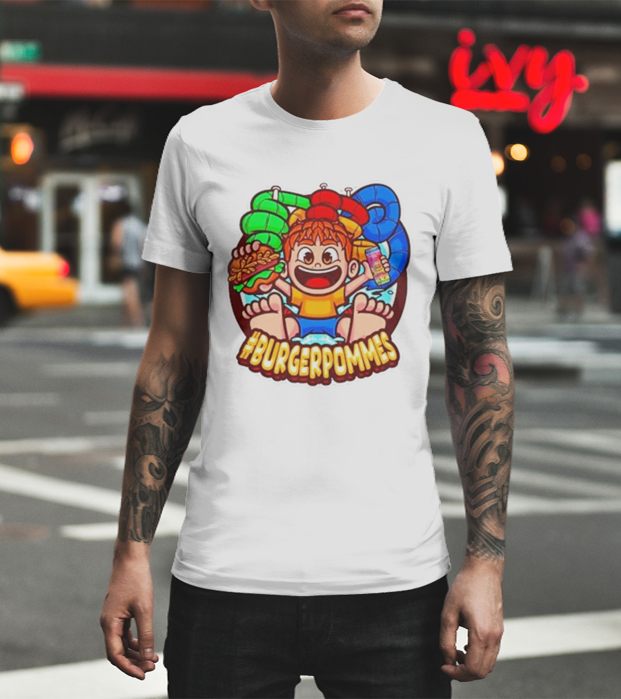 Lukasbs Burgerpommes Wasserpark Kids Fun Graphic With Slides And Snacks T-Shirt