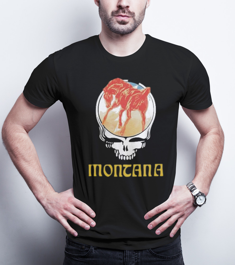 Montana United States Of Dead Horse Skull T-Shirt