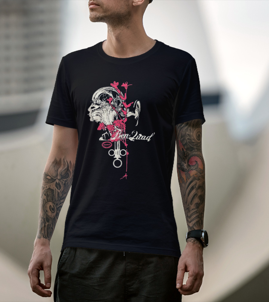 Purenoise Ben Quad Anatomy Circuit Roses Skull T-Shirt