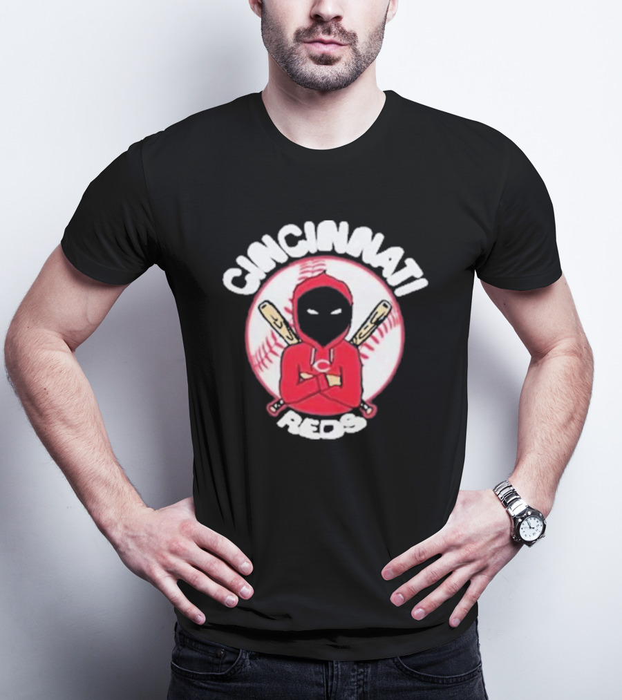Cincinnati Reds Hoodie Baseball Mask With Crossed Bats T-Shirt