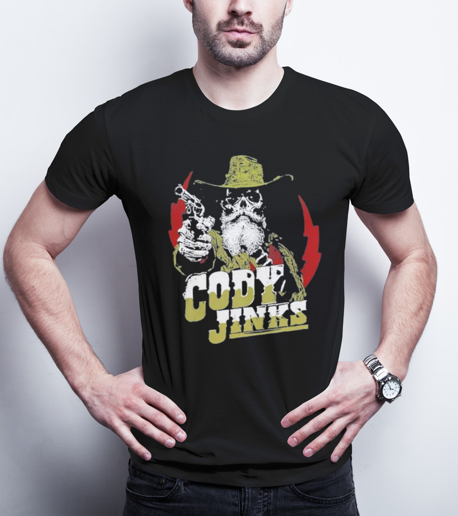 Cody Jinks Cowboy Thunder Lightning Skeleton Gunslinger T-Shirt