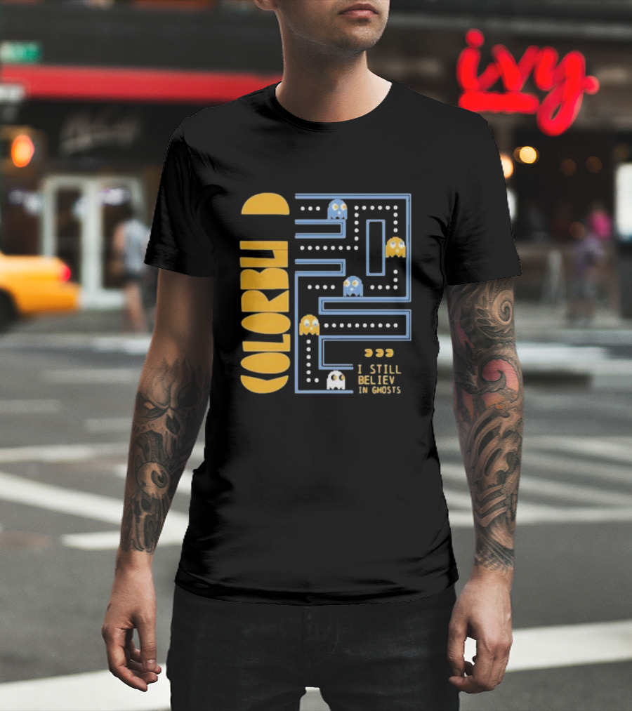 Colorblind I Still Believe In Ghosts Pac-Man Ghosts Maze T-Shirt