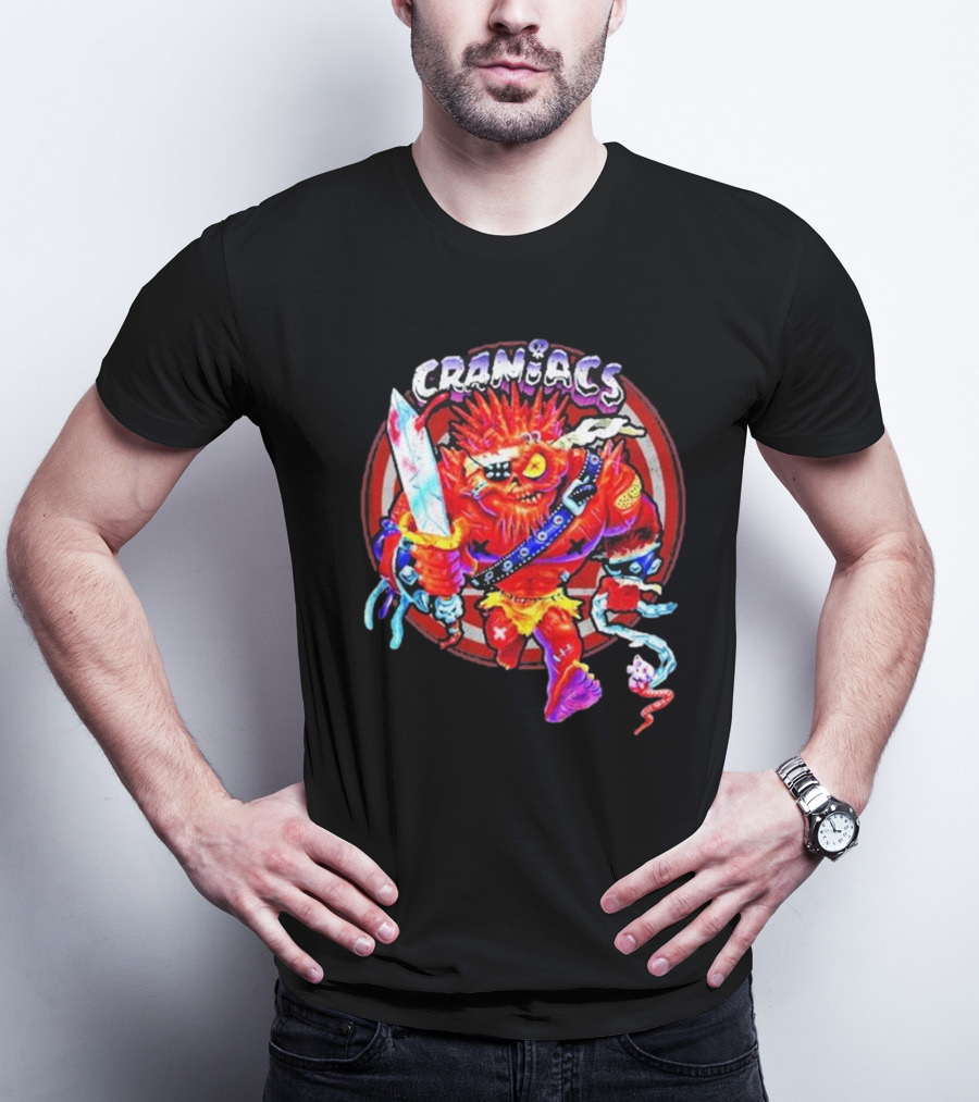 Craniacs Sonny Monster Warrior With Spiked Hair And Eye Patch Holding Sword T-Shirt