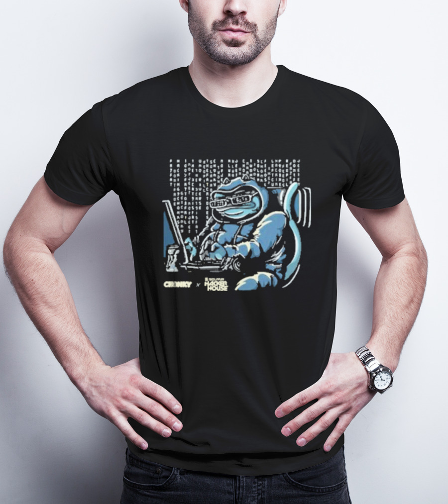 Chonky X Solana Hacker House Matrix Code Cyber Cat T-Shirt