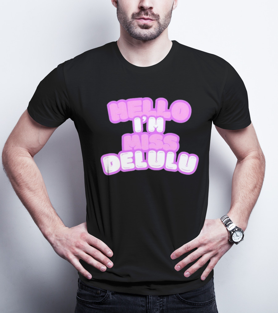 Flippa Hello I’m Miss Delulu Pastel Bubble Text T-Shirt