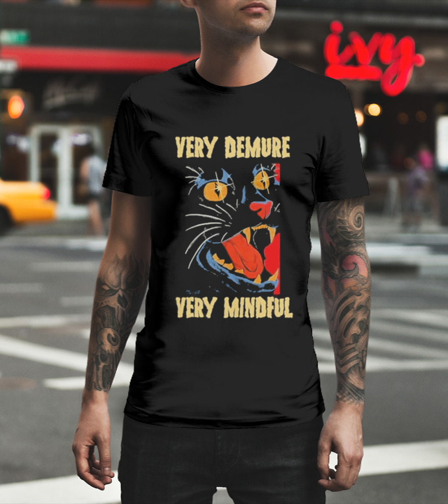 Very Demure Very Mindful Galactic Cat Face T-Shirt