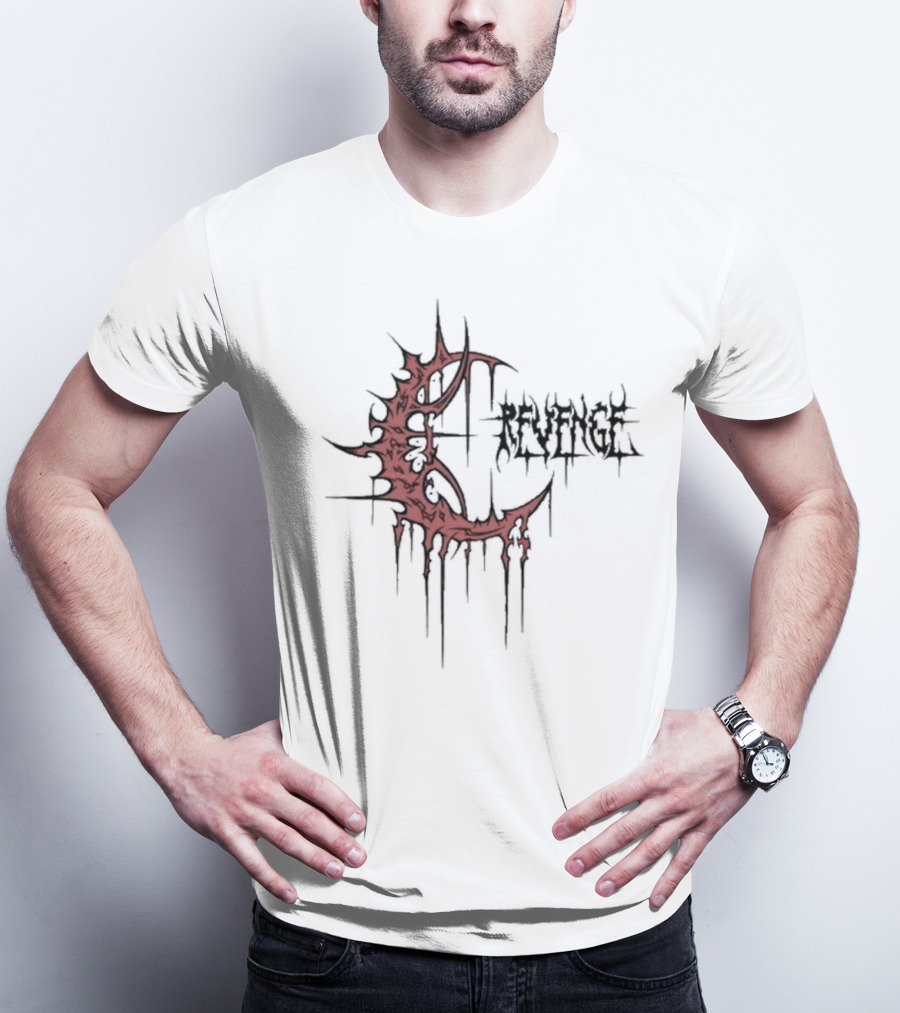 Revenge Crescent Gothic Drip Red Emblem T-Shirt