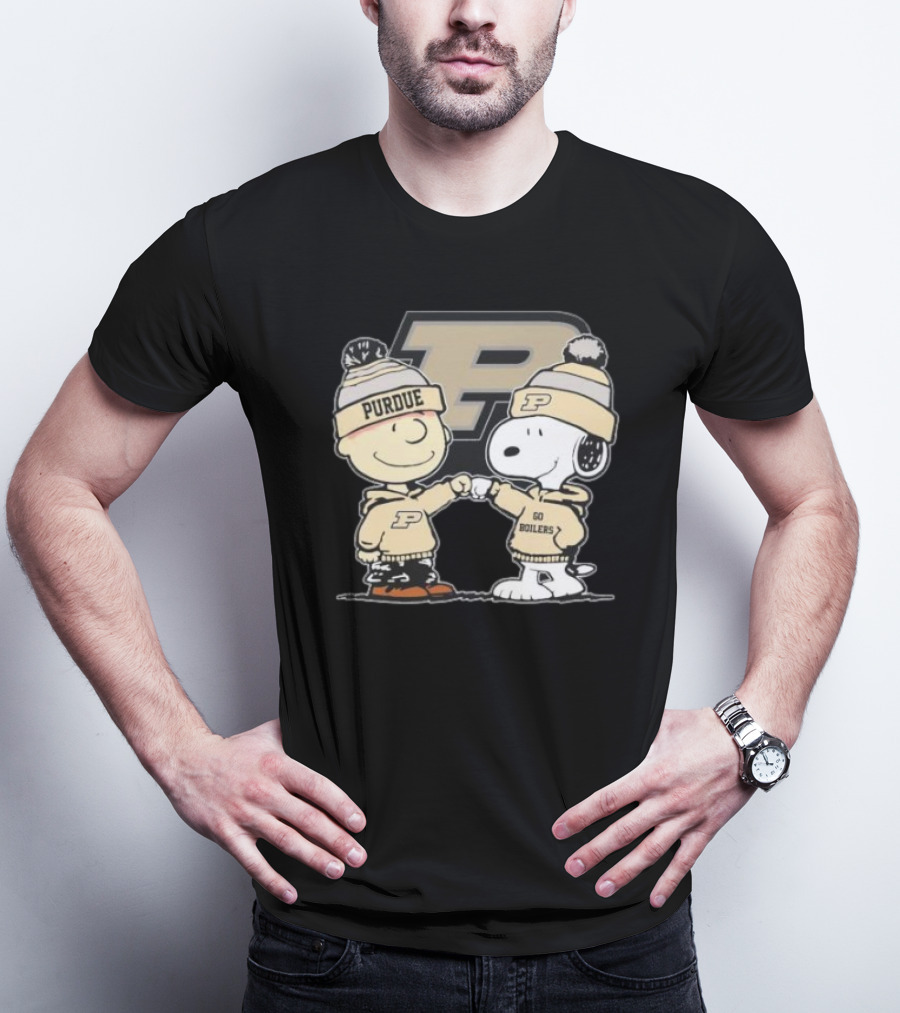 Charlie Brown Snoopy Purdue Boilermakers P Go Boilers T-Shirt