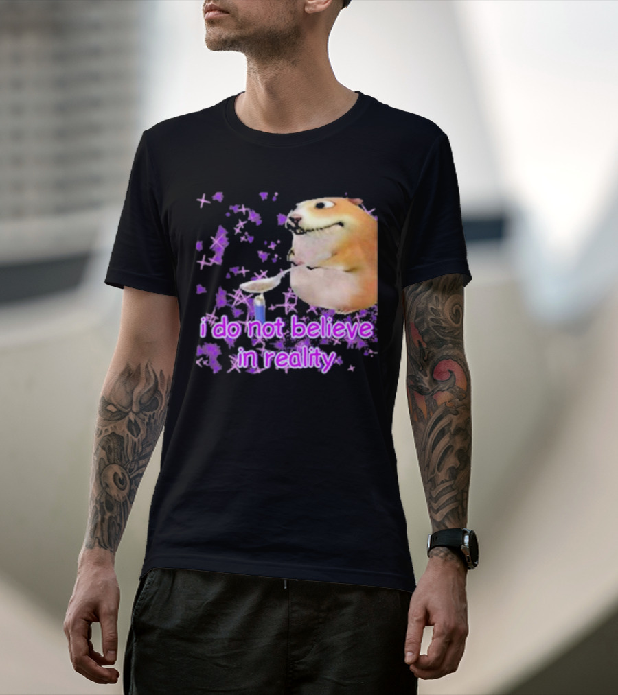 I Do Not Believe In Reality Doge Spoon Purple Stars T-Shirt