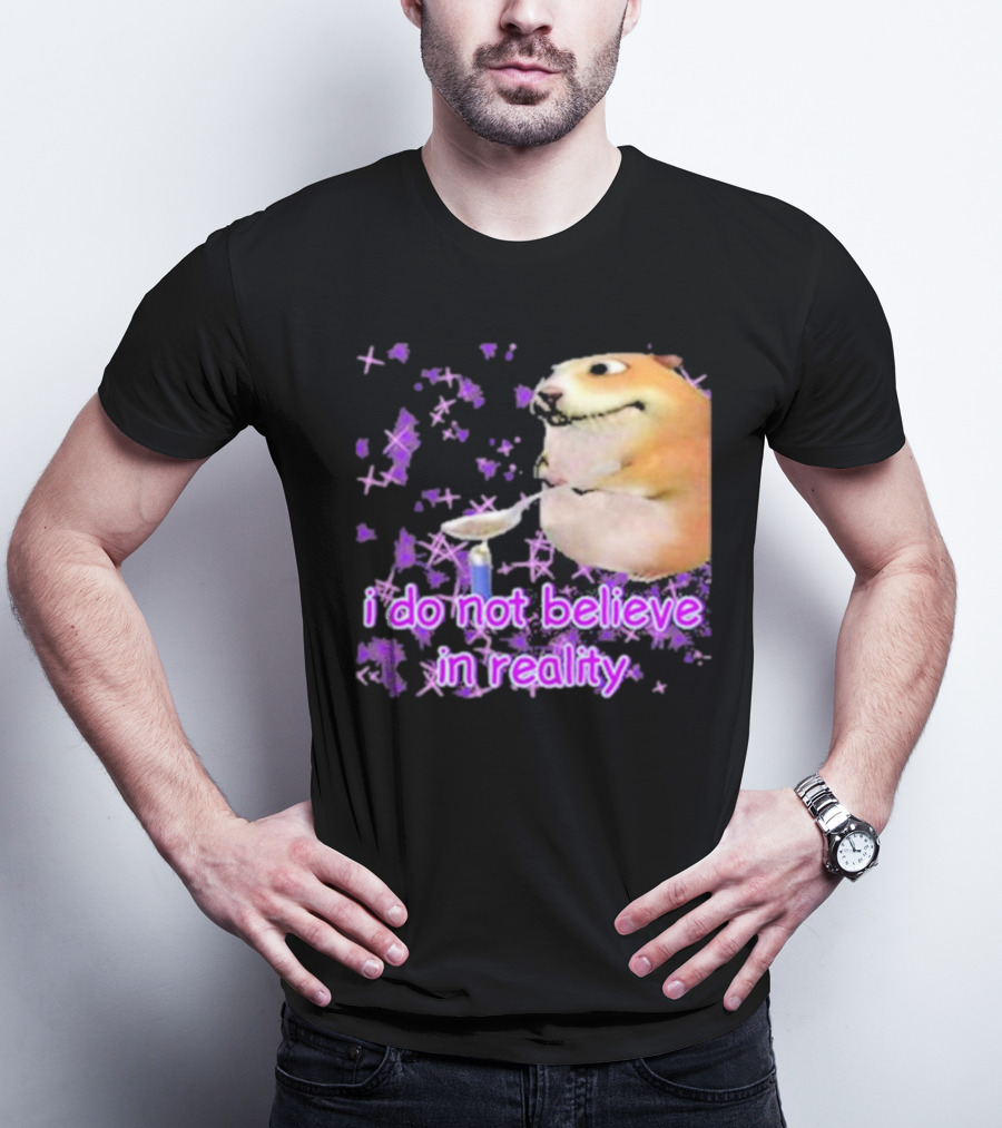 I Do Not Believe In Reality Doge Spoon Purple Stars T-Shirt