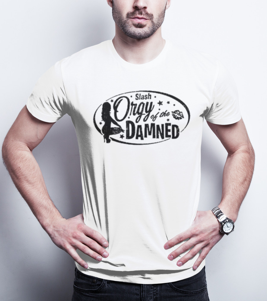 Slash Orgy Of The Damned New Merch Stars Silhouette Lips T-Shirt