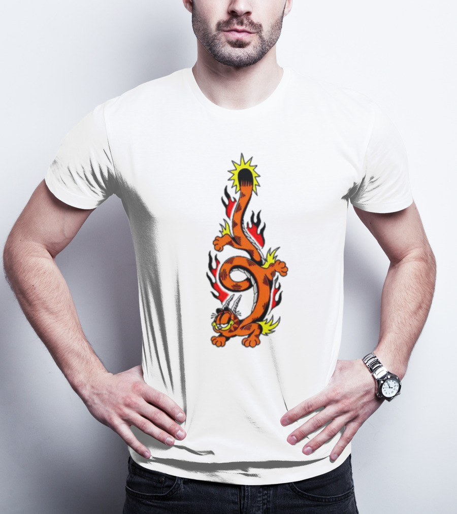Garfield Transforming Fiery Dragon With Buggy Goods Elements T-Shirt
