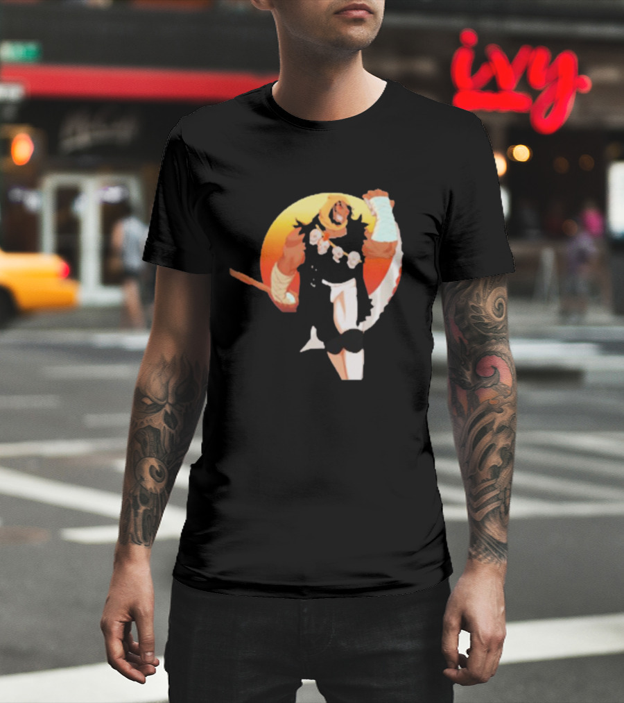 CALIFORNIA NIGHTMARE ISSUE #3 Fierce Warrior With Skulls And Sunset Background T-Shirt