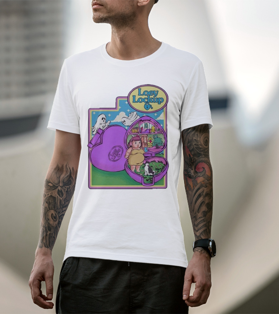 Loey Lane Loey Lockup Heart-Shaped Haunted Toy With Ghosts And Puppy T-Shirt