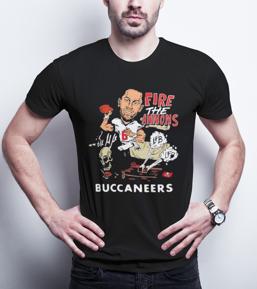 Fire The Cannons Buccaneers NFL Quarterback Caricature T-Shirt