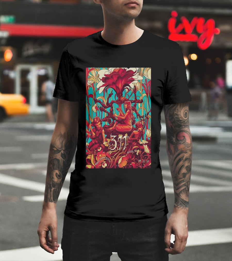 311 Moody Amphitheater Austin TX 08 21 24 Art Nouveau T-Shirt