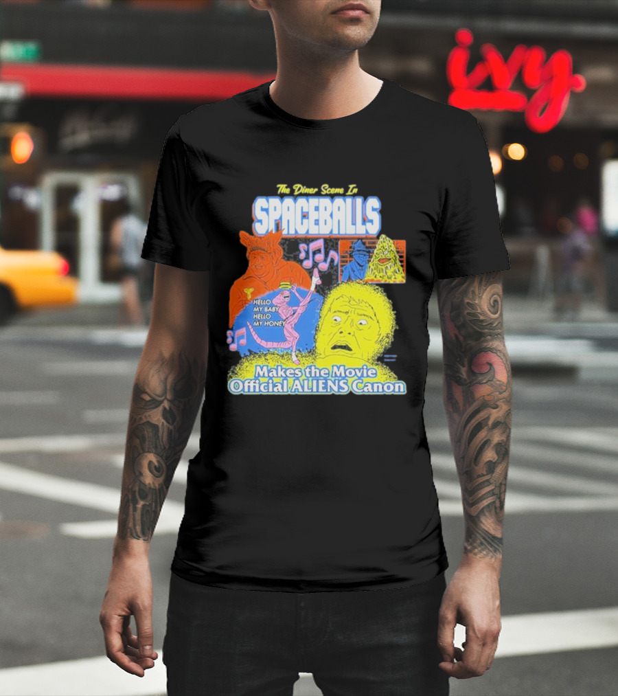 Spaceballs The Diner Scene Makes The Movie Official Aliens Canon T-Shirt