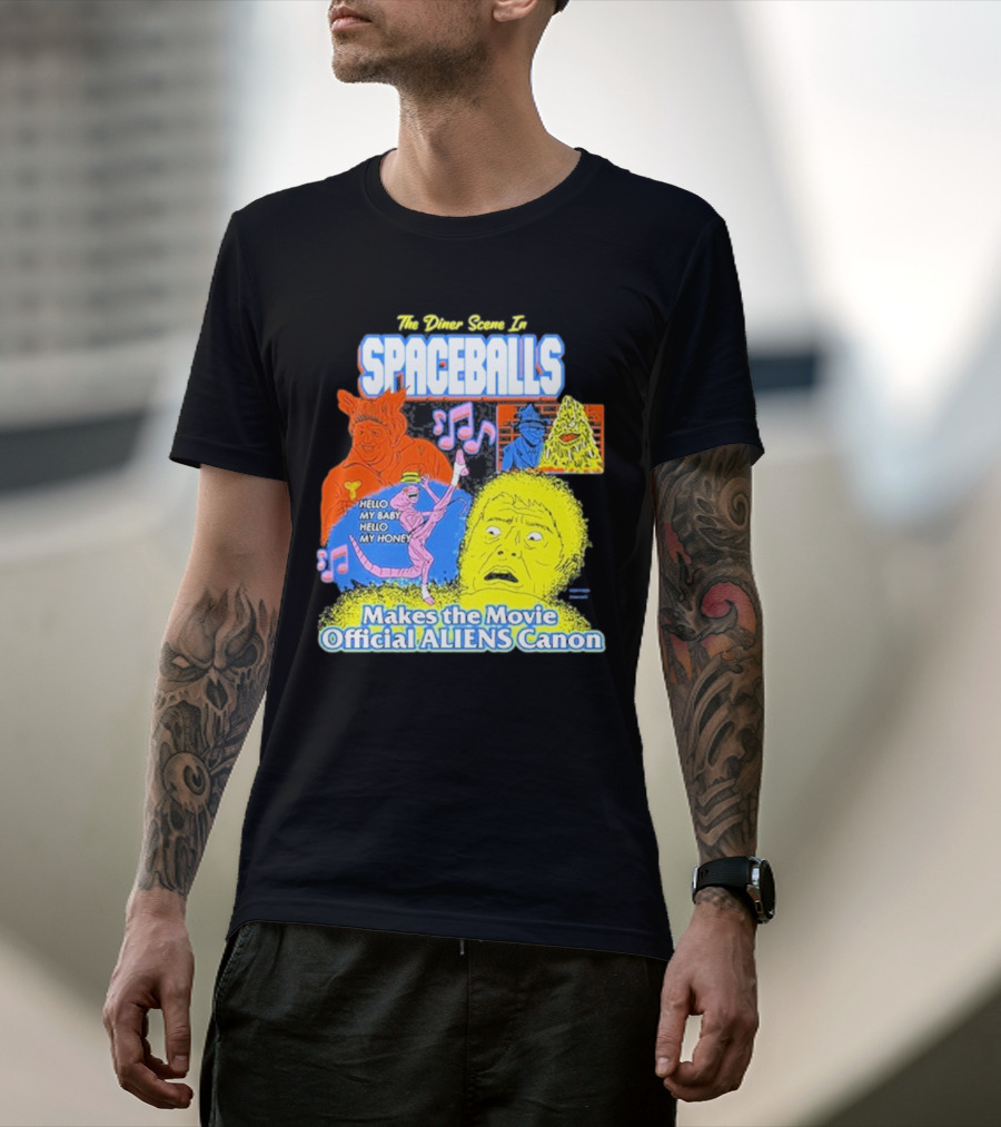 Spaceballs The Diner Scene Makes The Movie Official Aliens Canon T-Shirt