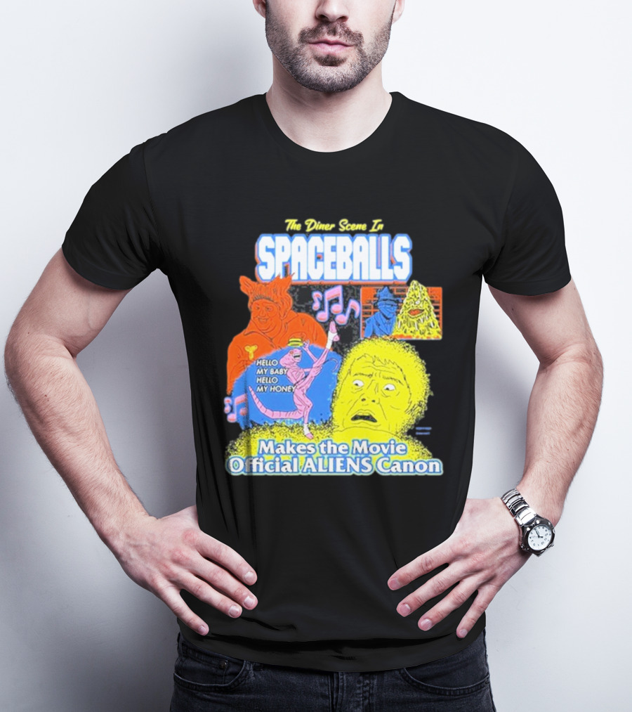 Spaceballs The Diner Scene Makes The Movie Official Aliens Canon T-Shirt