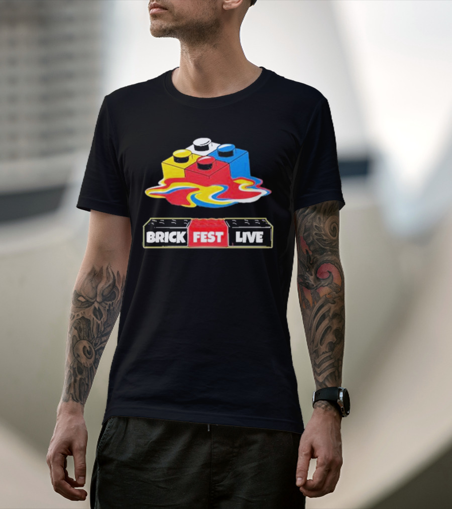Brick Fest Live Colorful Blocks Event T-Shirt