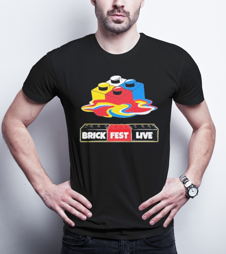 Brick Fest Live Colorful Blocks Event T-Shirt
