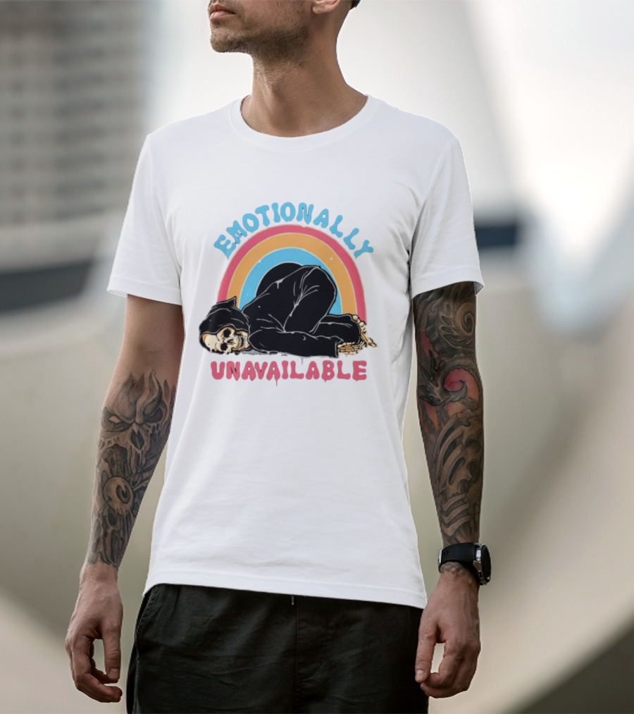 Emotionally Unavailable Skeleton Rainbow T-Shirt