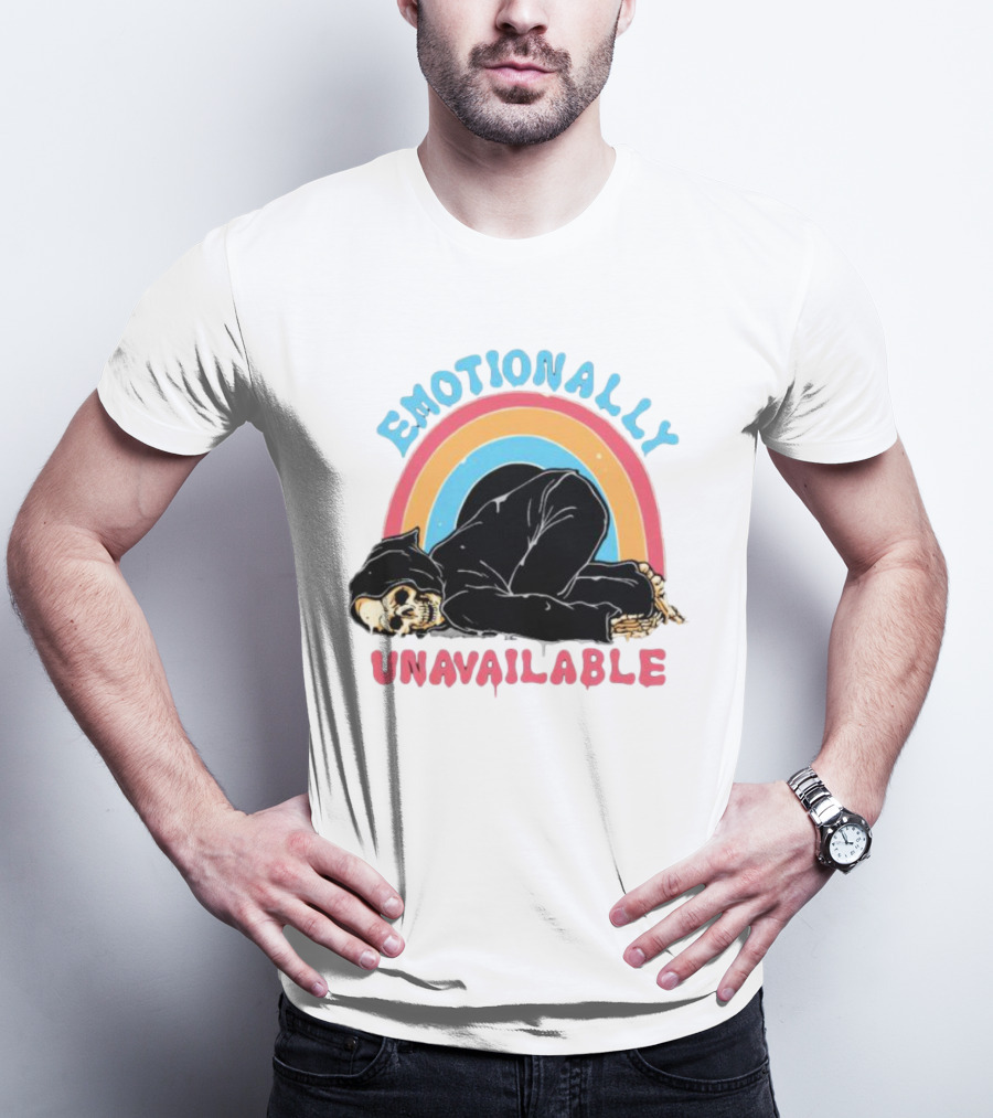 Emotionally Unavailable Skeleton Rainbow T-Shirt
