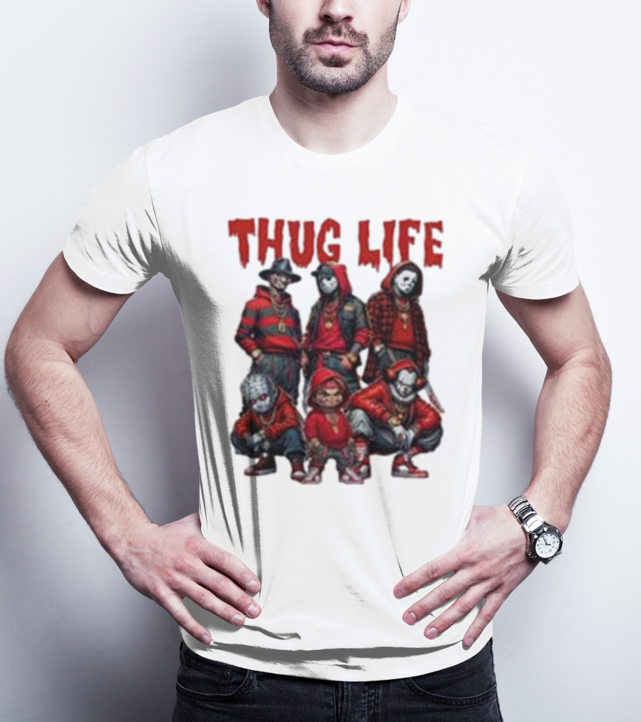 Thug Life Horror Clown Gang Red Hoodies T-Shirt