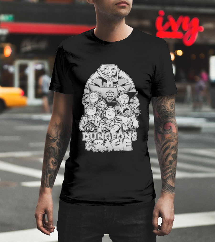 Dungeons And Rage Troll Face Meme Characters T-Shirt