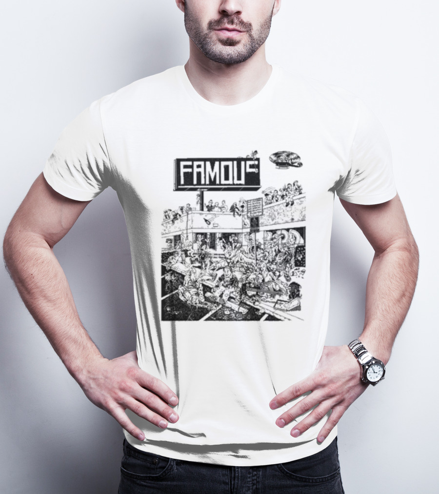 Famous Stars Chaos Scene In Urban Streetscape T-Shirt