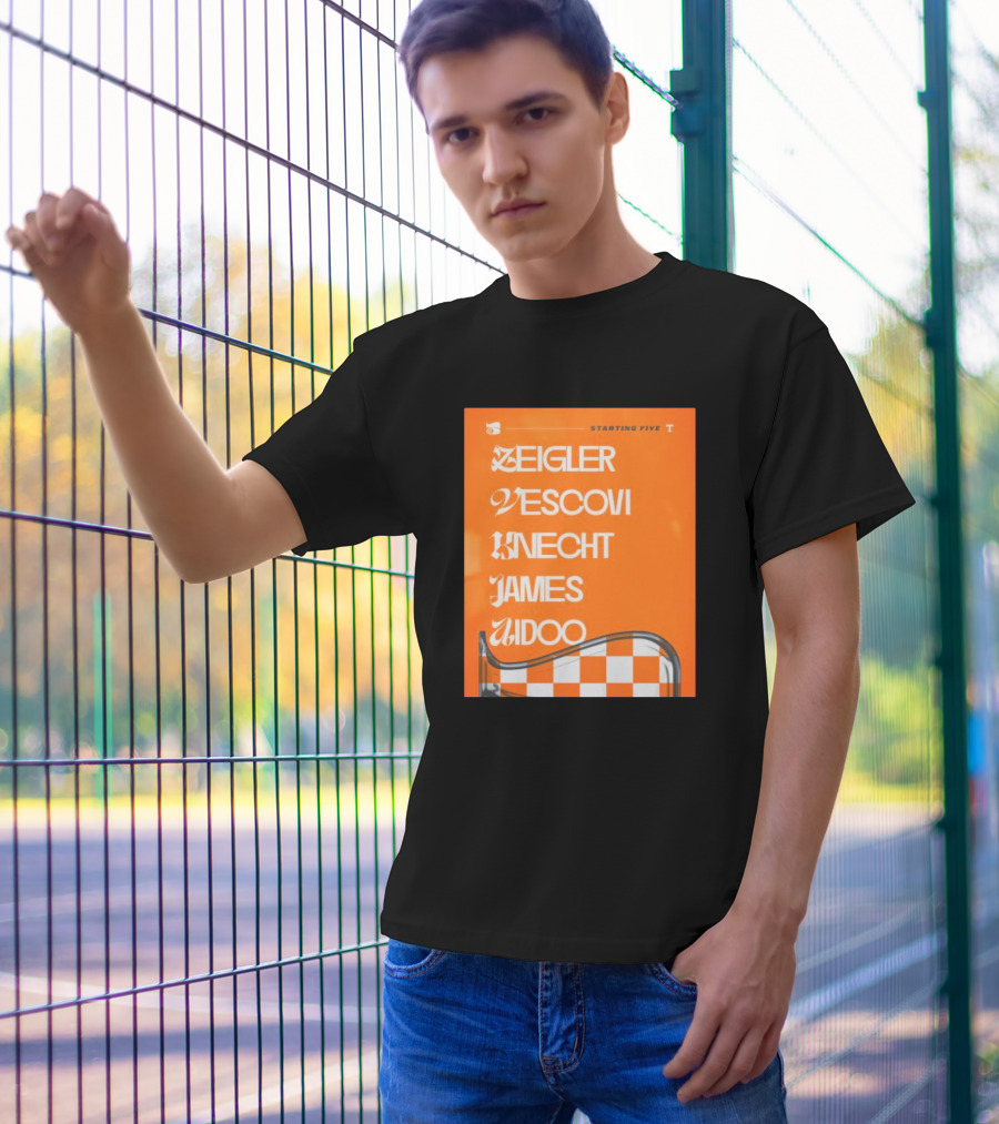 Zeigler Vescovi Knecht James Aidoo Tennessee Starting Five T-Shirt