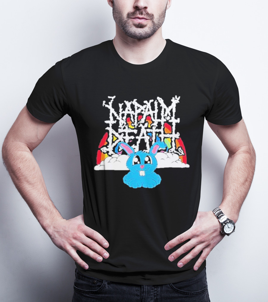 Napalm Death Rainbow Bunny Fobtours T-Shirt