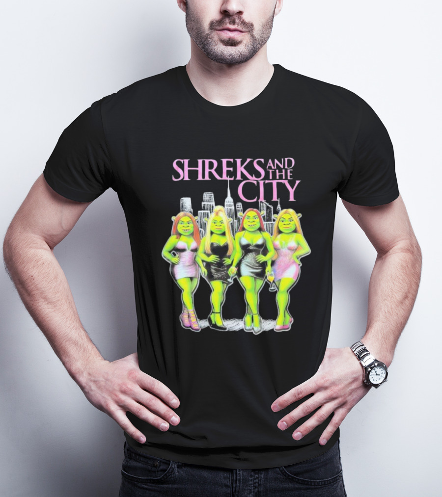 Shreks And The City Four Lady Shreks New York Skyline T-Shirt