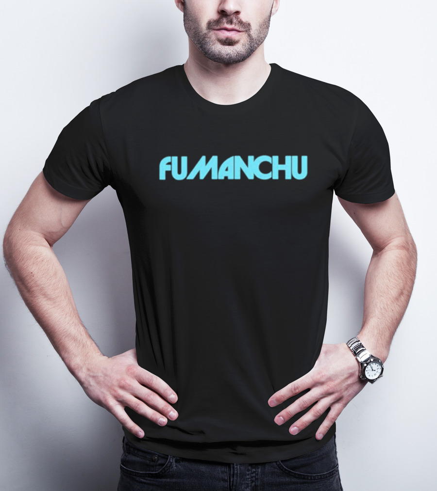 Fu Manchu The Return Of Tomorrow Retro Logo Blue Text T-Shirt